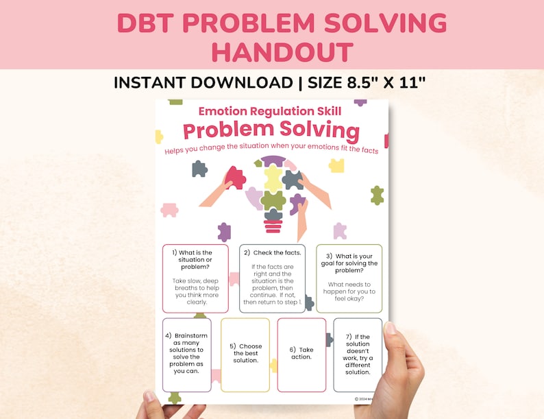 DBT Problem Solving Handout - Emotion Regulation Skills PDF - Etsy