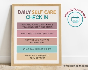Self Care Digital Poster, Self Love, Mental Health, Well Being Print ...
