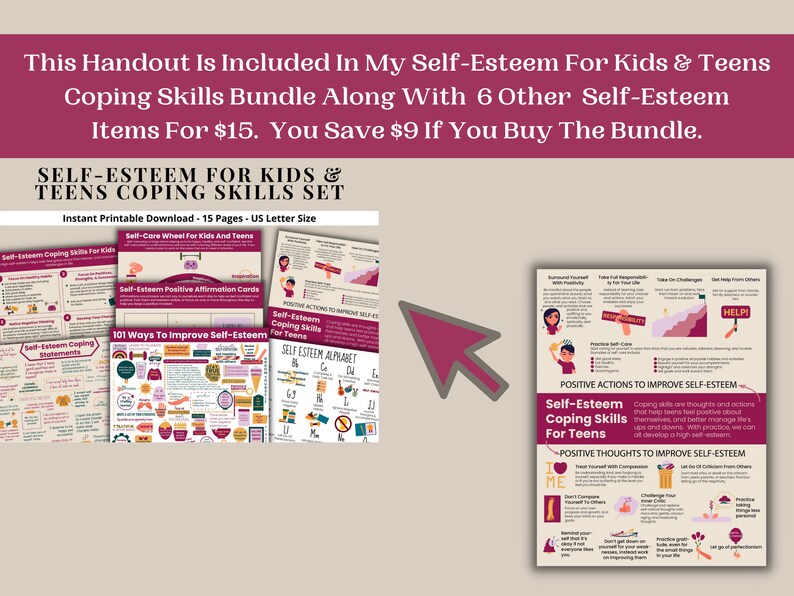 Self-esteem Printable for Teens Self Confidence Coping Skills for Teens ...
