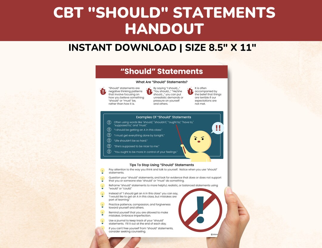CBT Should Statements-cognitive Distortions-thinking Errors-child ...