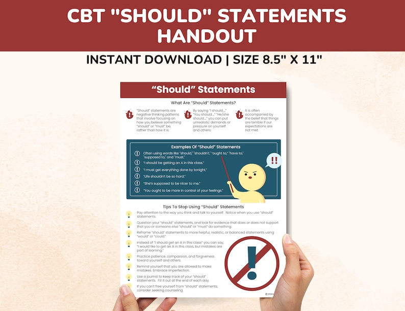 CBT Should Statements-cognitive Distortions-thinking Errors-child ...