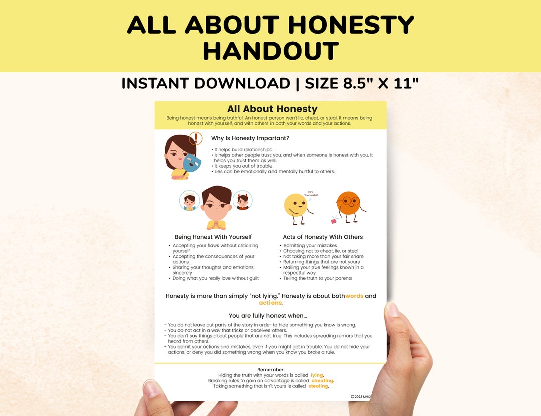 Honesty Poster Character Education for Kids Teens Character Development ...