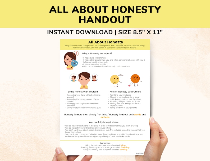 Honesty Poster Character Education for Kids Teens Character Development ...
