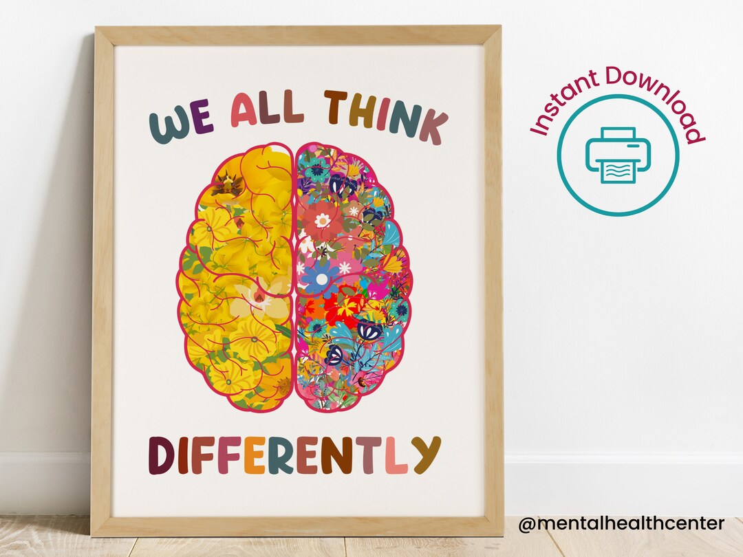 Growth Mindset Poster-we All Think Differently Poster-therapy Office ...