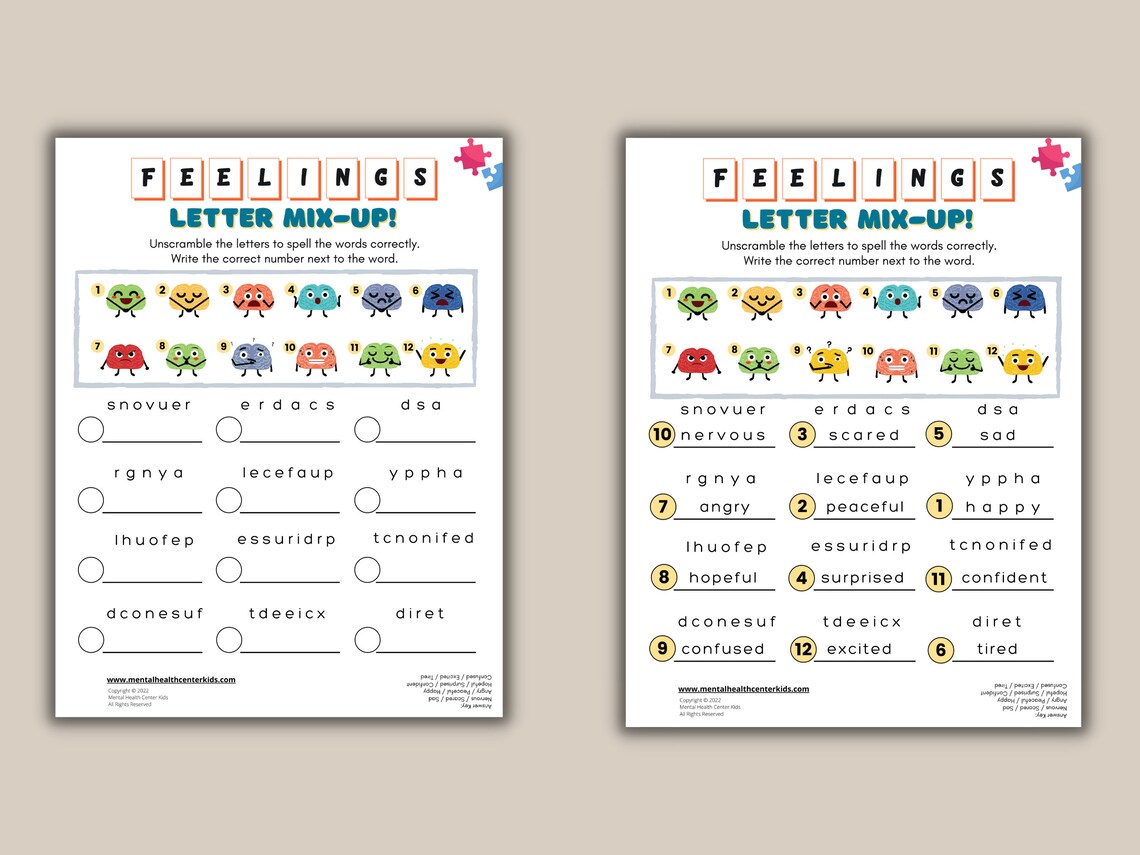 Feelings Emotions 5 Pg Printable Emoji Activity Pack Worksheets for ...