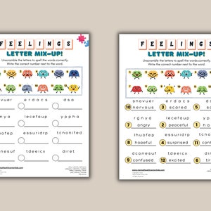 Feelings Emotions 5 Pg Printable Emoji Activity Pack Worksheets for ...