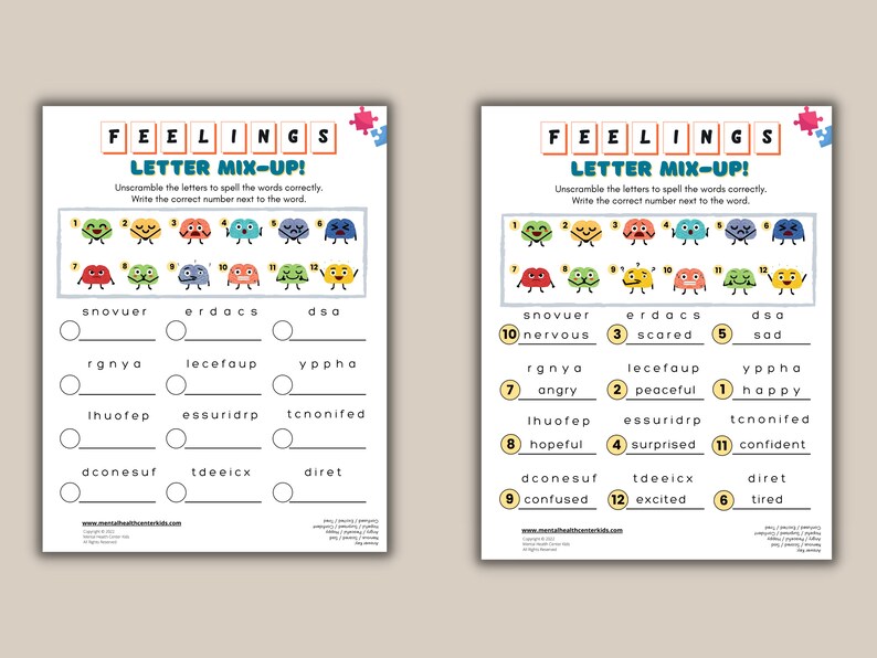Feelings Emotions 5 Pg Printable Emoji Activity Pack - Etsy