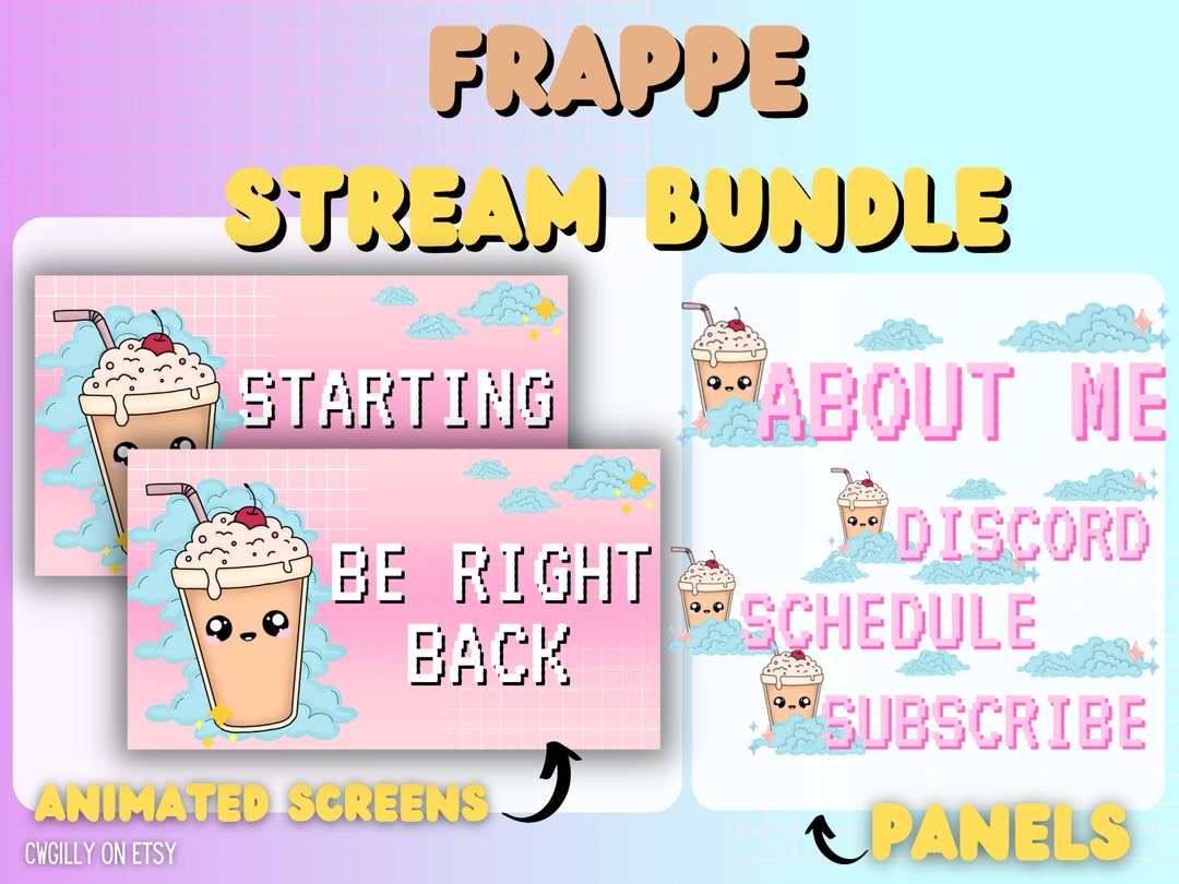 Pastel Frappe Stream Bundle | Animated Twitch Screens (digital Download ...