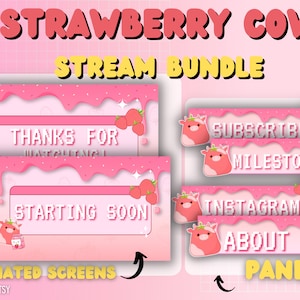 Twitch Stream Package With Cute Pixel Strawberry Animated - Etsy