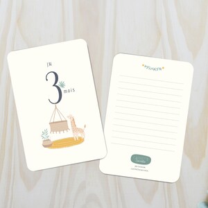 Carte Étapes Bébé - Première Année - 12 Mois - DOUCE SAVANE - Etsy France