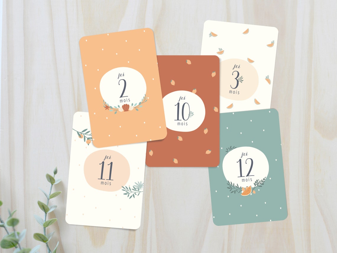 Carte Étapes Bébé Première Année 12 Mois RÊVES D'ÉTÉ - Etsy