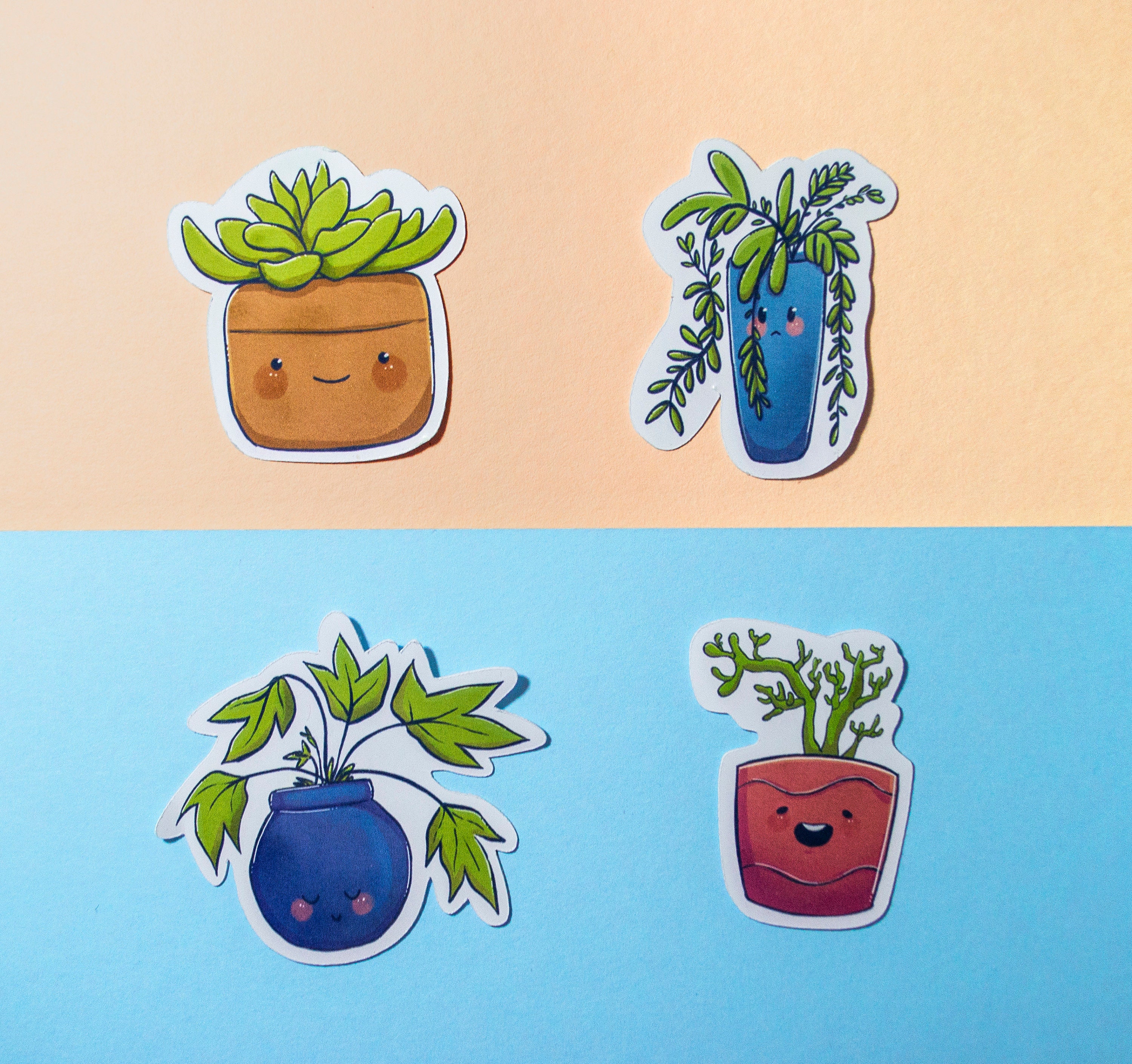 Cute Plant Crew Stickers, Cute Plants Waterproof Vinyl Sticker, Sticker ...