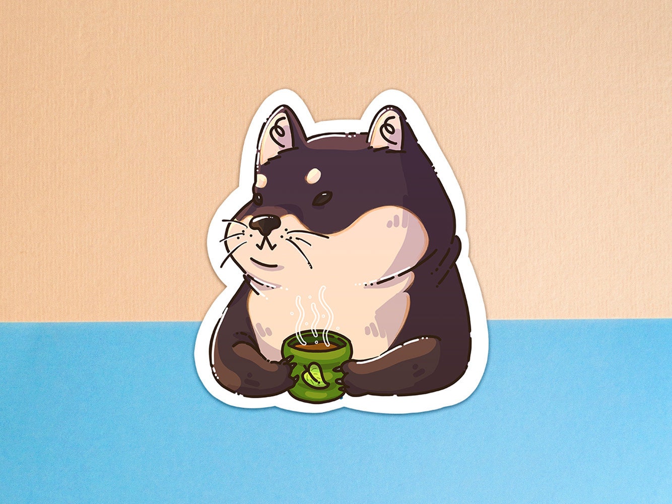 Shiba Tea Time, Cute Shiba Inu Sticker - Etsy