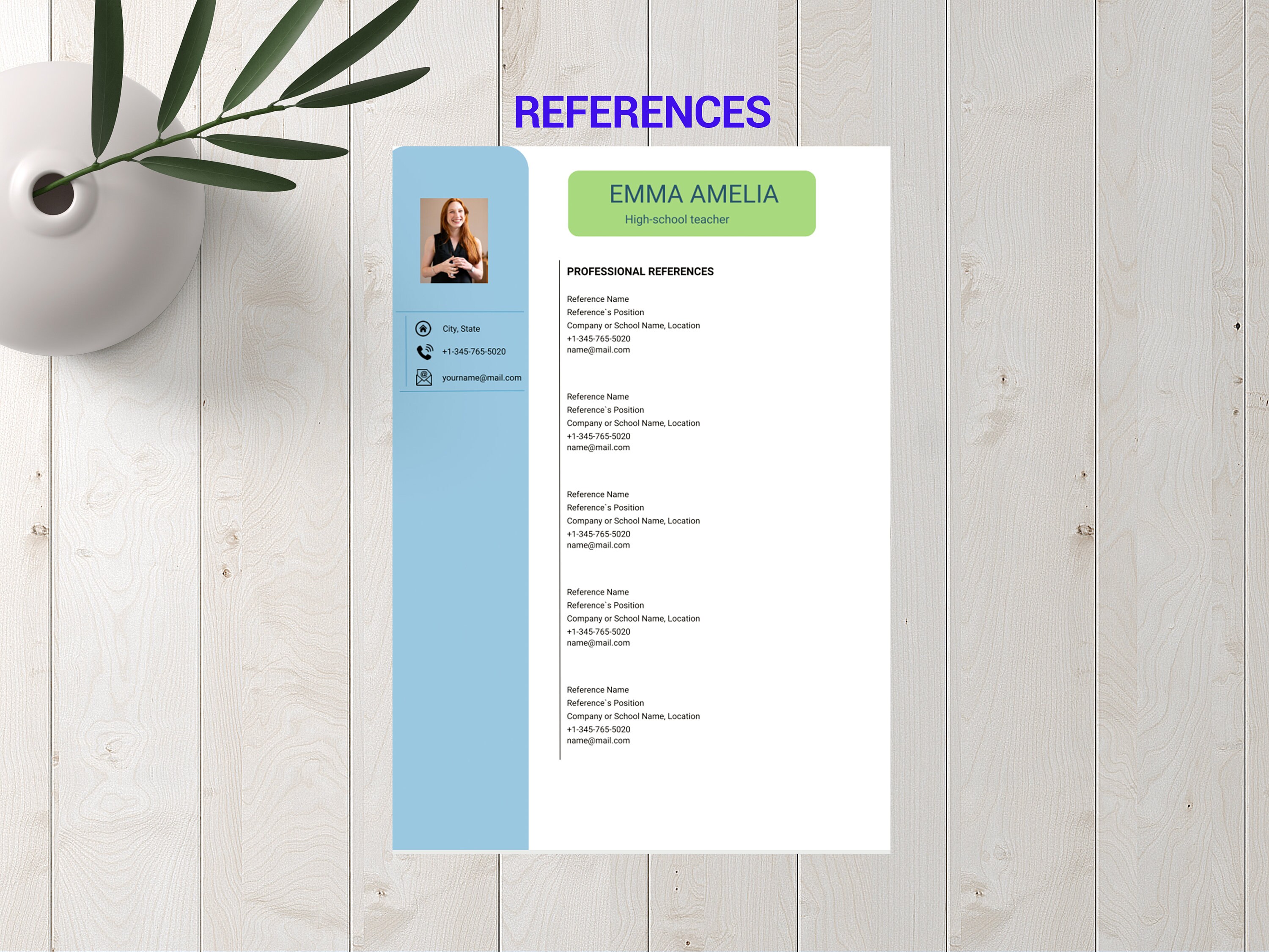 Teacher Resume Template for Word,cover Letter, Teacher CV Template ...