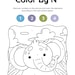 Coloring Book by Number for Kids, Educational Activity Sheets for ...