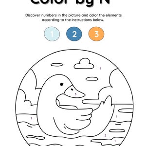 Coloring Book by Number for Kids, Educational Activity Sheets for ...