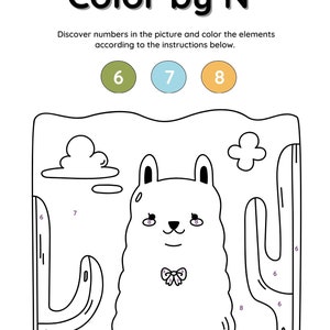 Coloring Book by Number for Kids, Educational Activity Sheets for ...