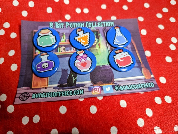 8 Bit Potion Button Pack Handmade | Etsy