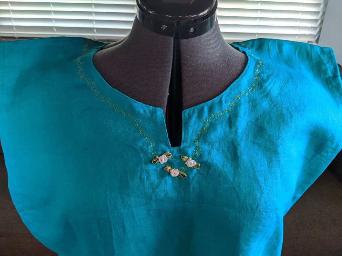 100% Linen Women's Tunic Turquoise - Etsy