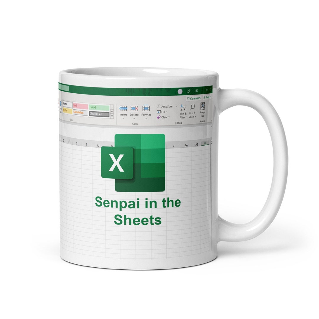Senpai in the Sheets Mug! Excel Coffee Mug, Excel Sheet, Mug Excel ...