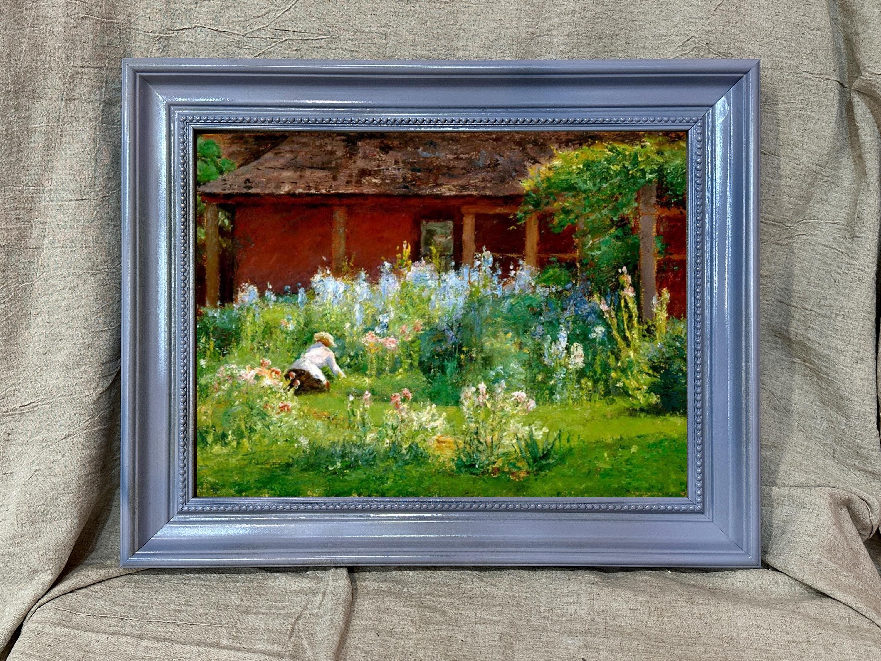 T.C. Steele Oil Painting Reproduction, Selma in the Garden, Hoosier ...