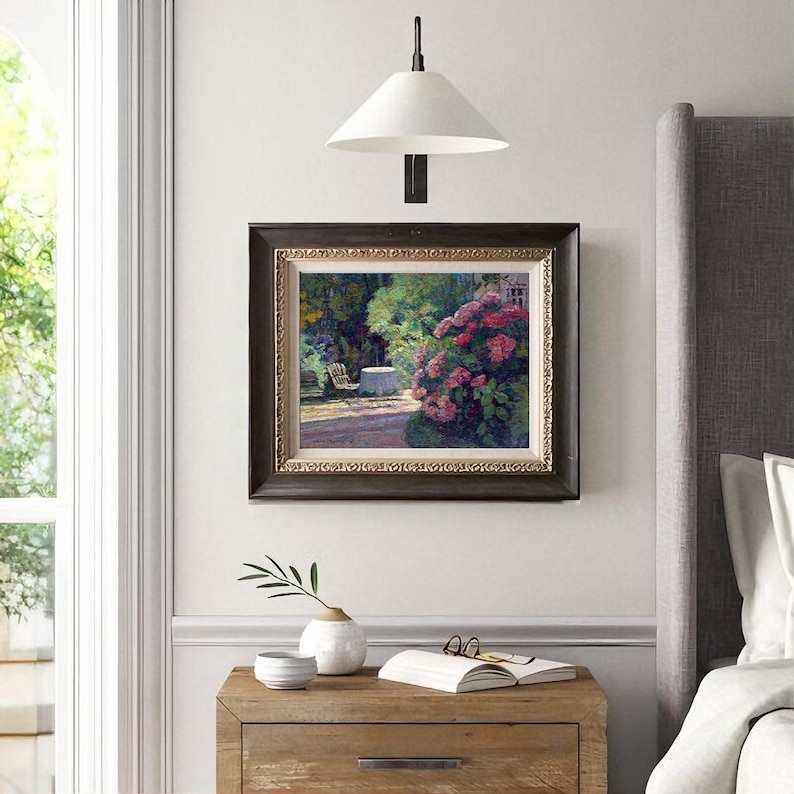 T.C. Steele Oil Painting Reproduction, Selma in the Garden, Hoosier ...