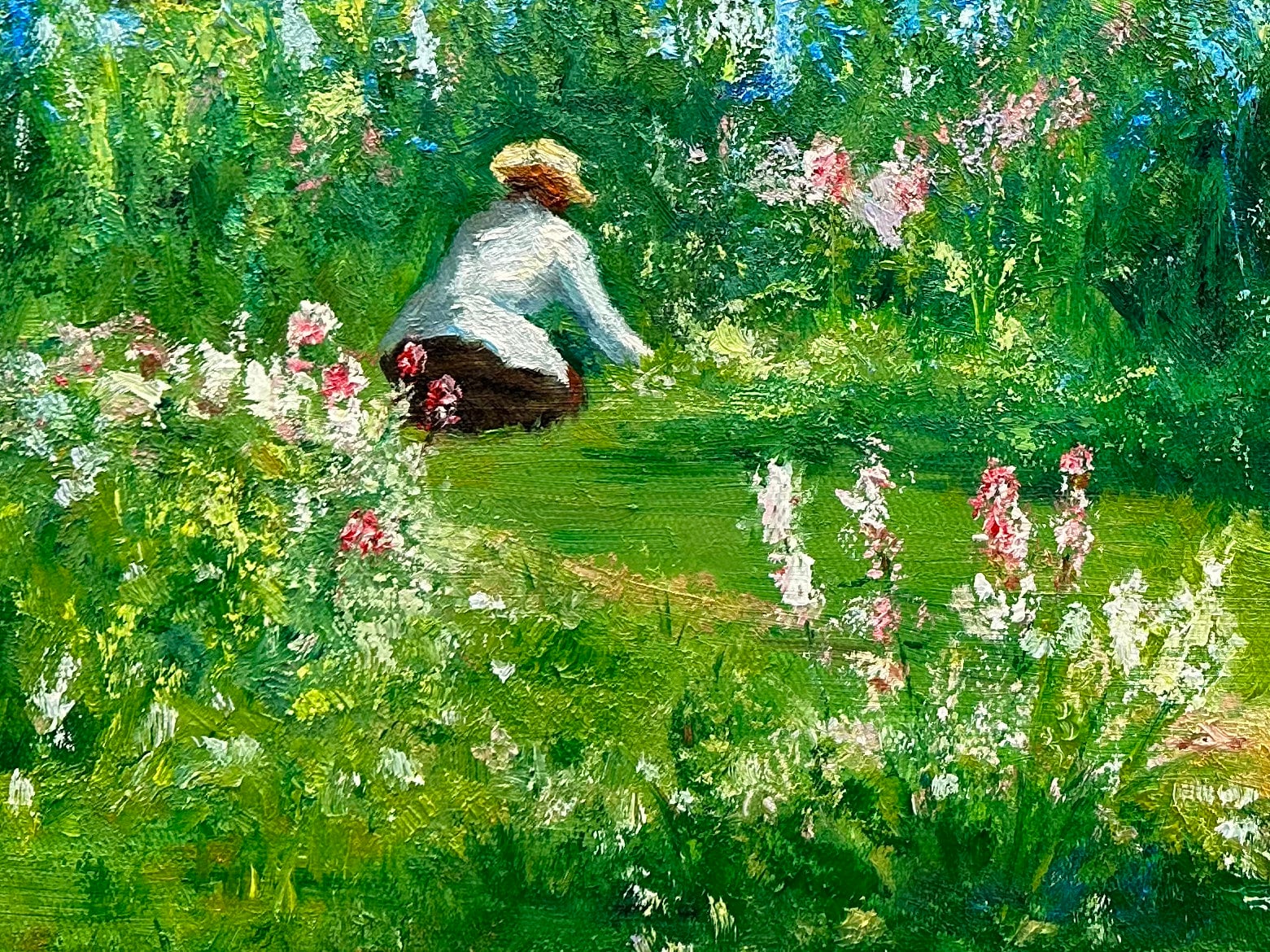 T.C. Steele Oil Painting Reproduction, Selma in the Garden, Hoosier ...