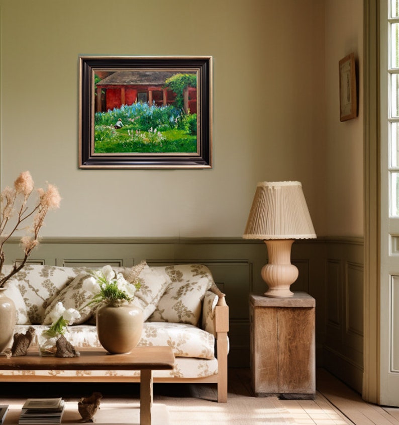 T.C. Steele Oil Painting Reproduction, Selma in the Garden, Hoosier ...
