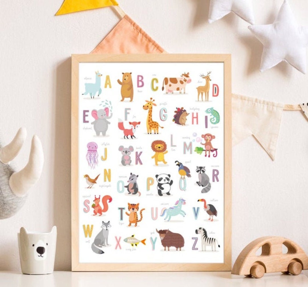 Alphabet Poster,animal Alphabet Print, Nursery Print, Nursery Wall Art ...