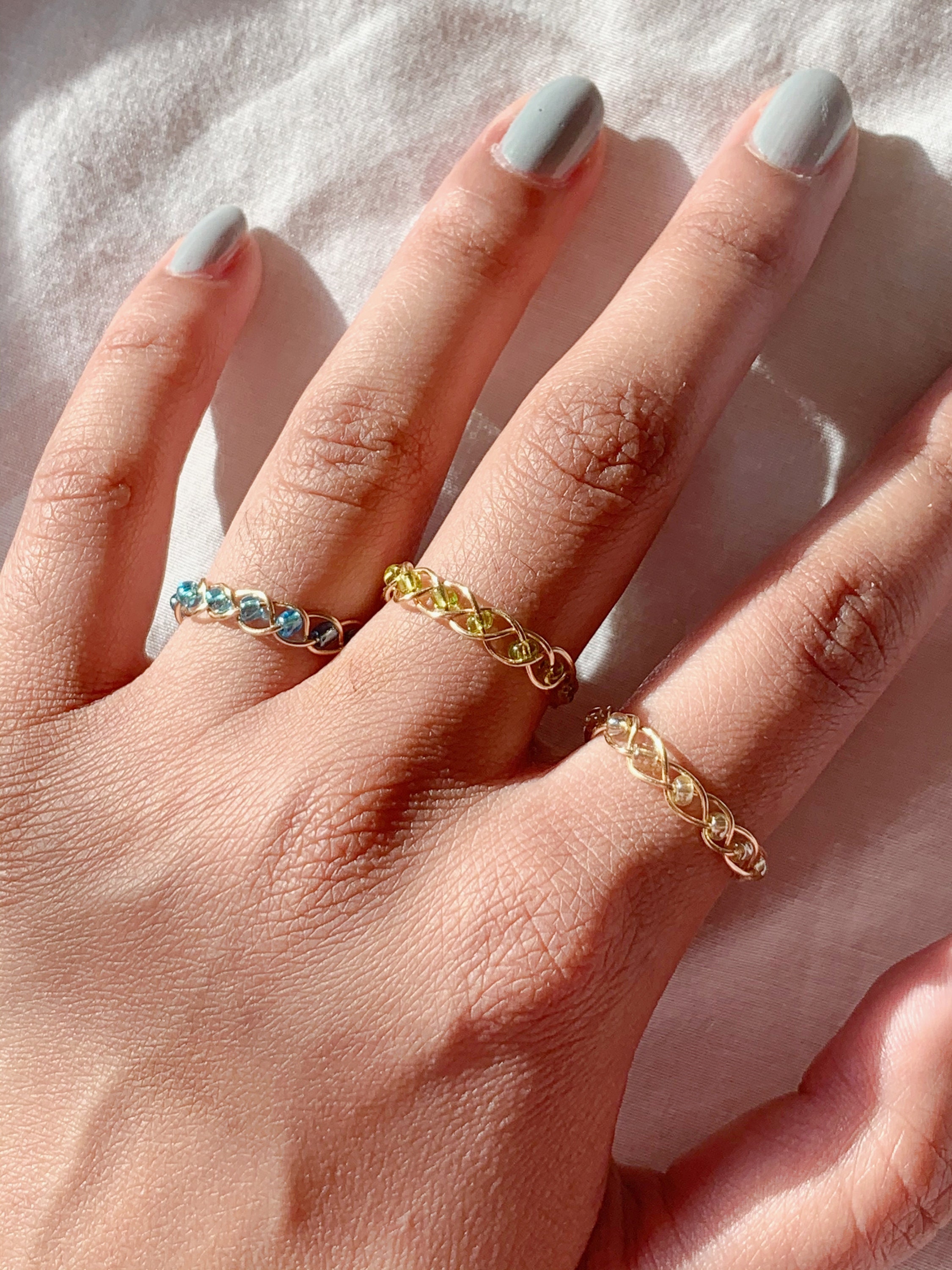 Braided Wire Ring Seed Bead Ring Wire Wrapped Ring Beaded - Etsy