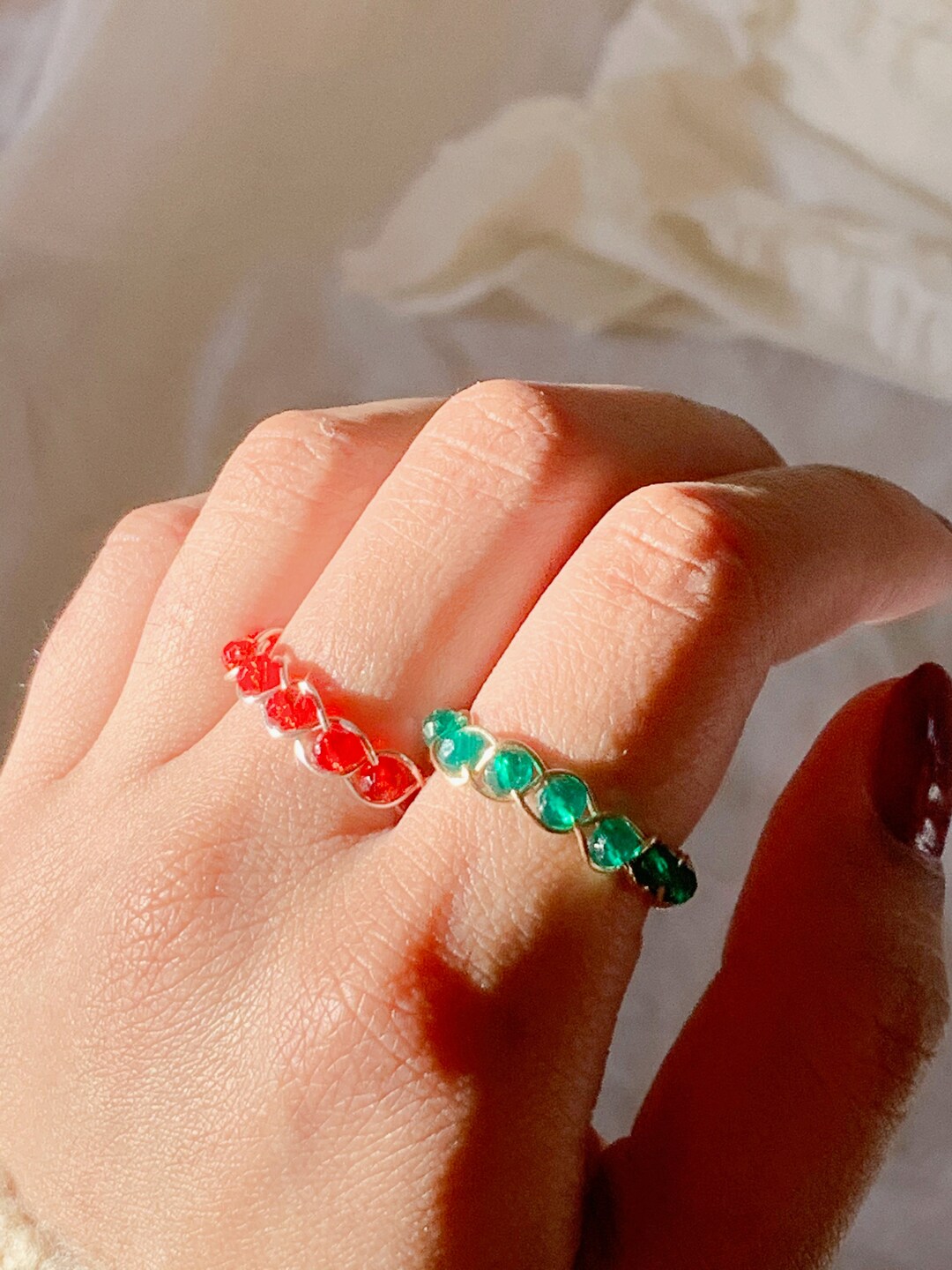 Braided Wire Ring, Seed Bead Ring, Wire Wrapped Ring, Beaded Ring ...