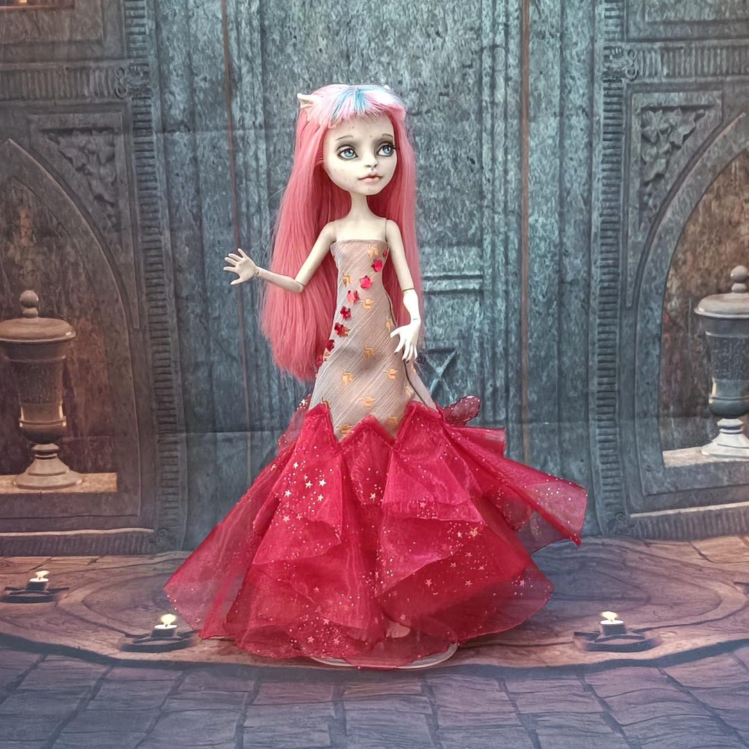 Ball Gown for Monster High/ Red/ Outfit/gen 1/ Handmade/ No Doll/ Ooak ...