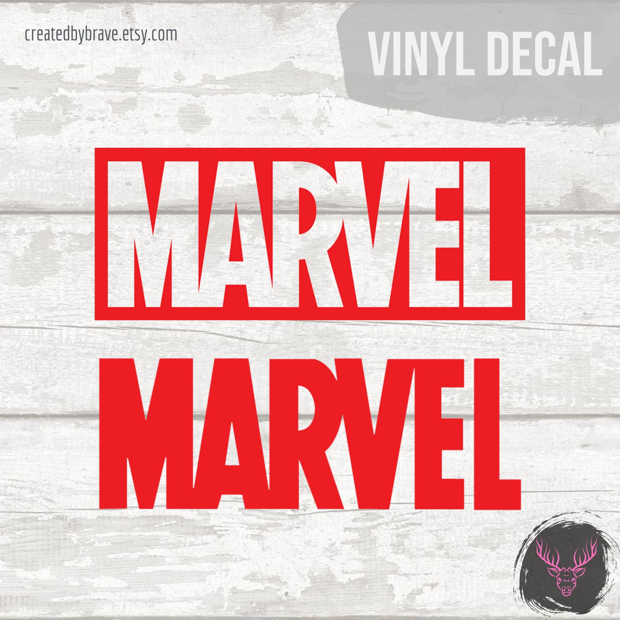 MARVEL logo Permanent Vinyl Decal Marvel Laptop Sticker | Etsy