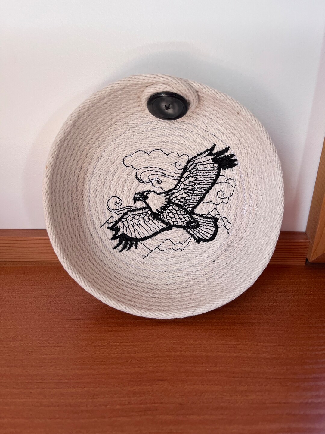 Embroidered Trinket Bowl Bird Design - Etsy