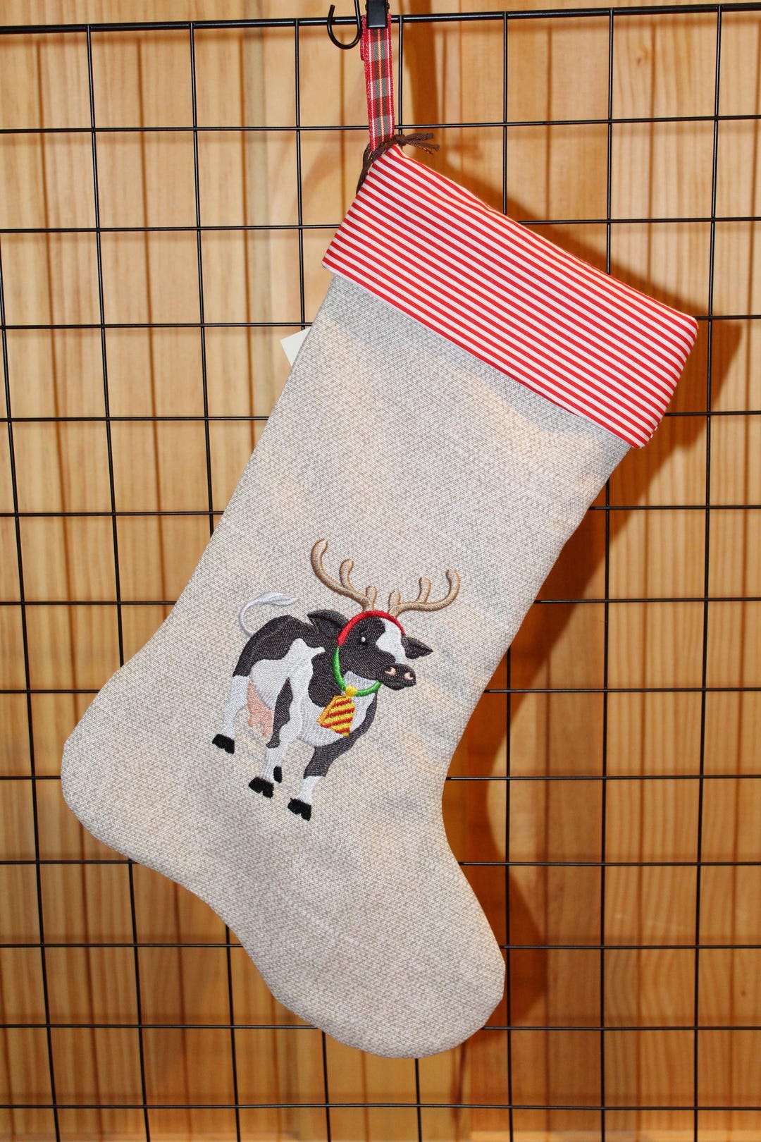 Christmas Stocking, Farm Animals - Horse and Cow - Etsy