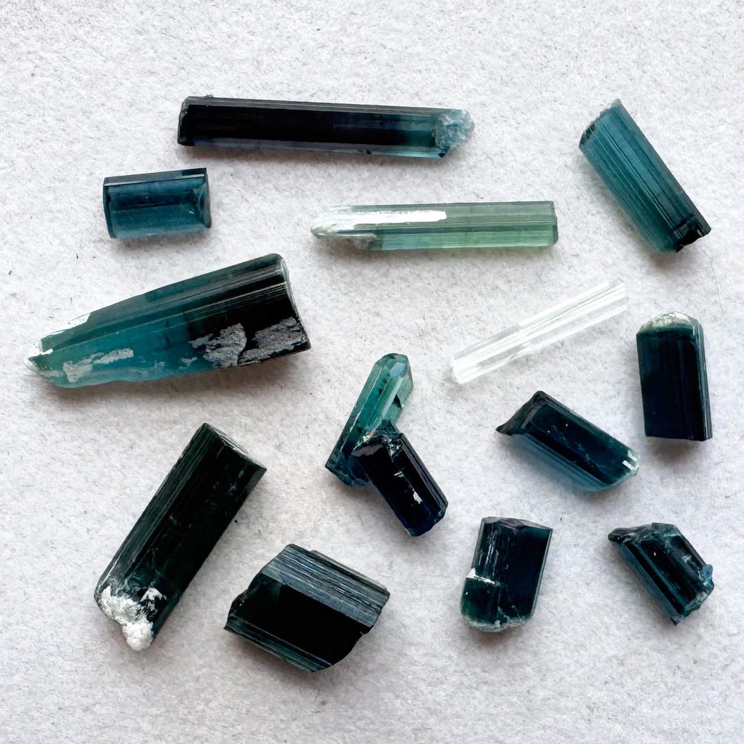 You Pick Rough/raw LOTS Natural Indicolite Paraíba Blue Tourmaline Rods ...