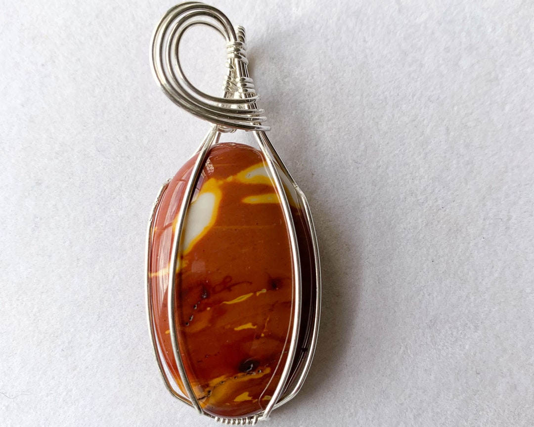 Handmade Wire Wrapped Jasper Gemstone Pendant/necklace - Please Read ...