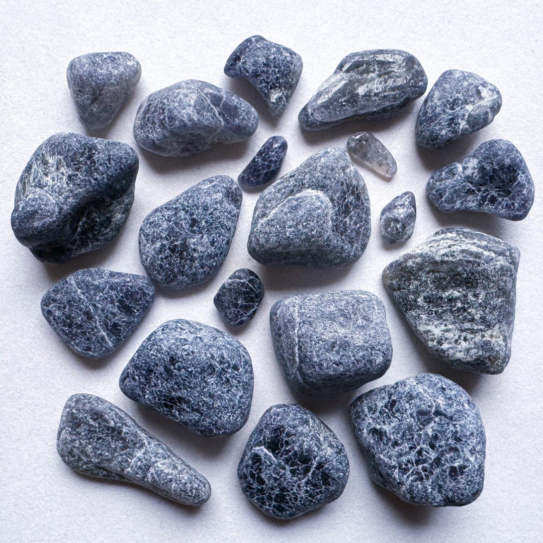 Tumbled Iolite Cordierite Healing Crystals, Palm/pocket Stones - Please ...