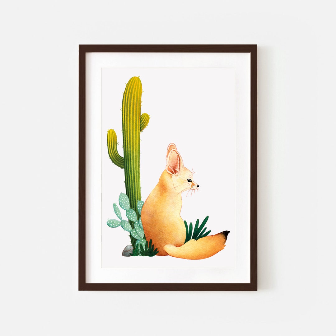 Desert Fox Print | Illustrated Wall Art - Etsy