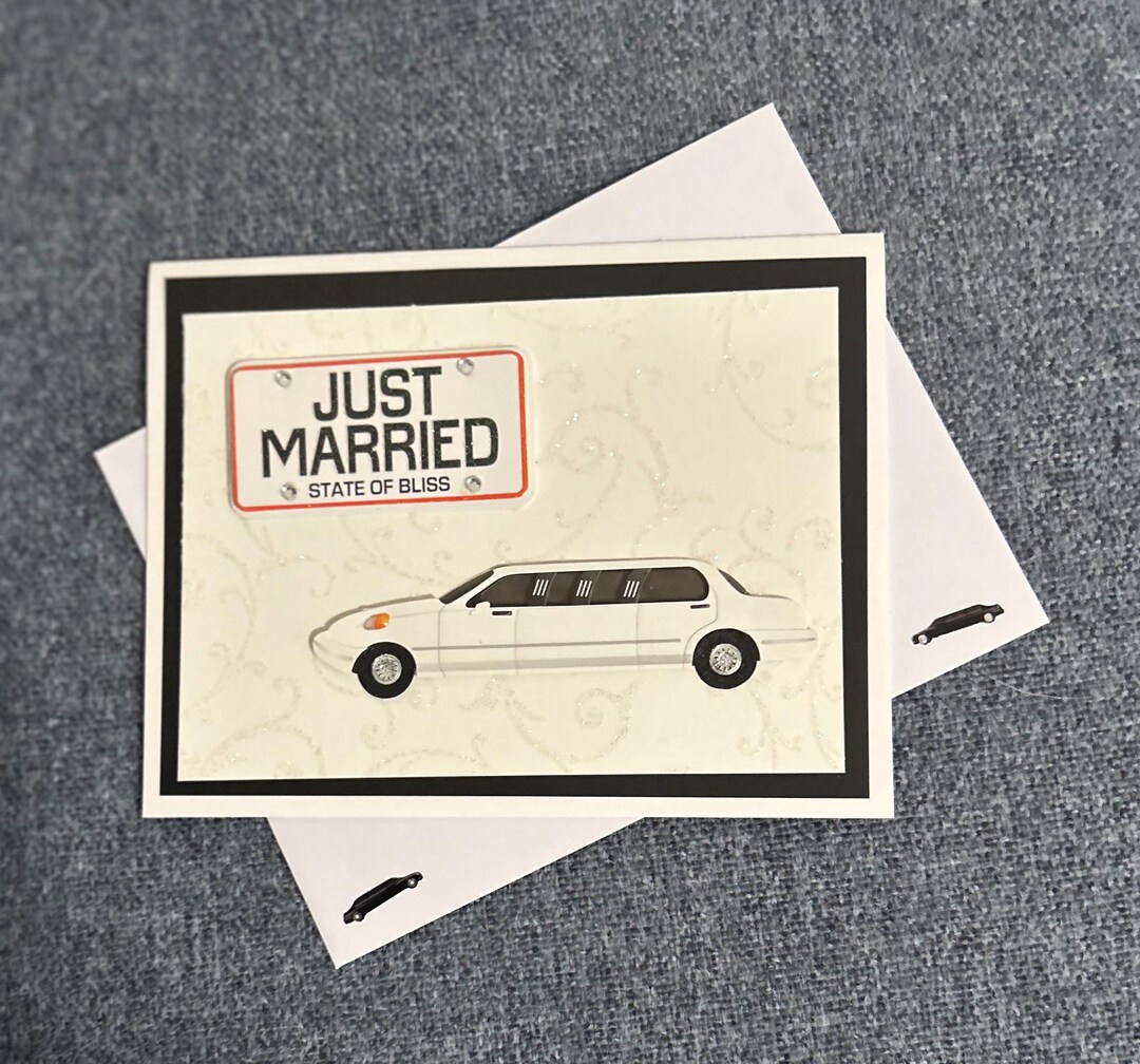 Just Married Wedding Card - Etsy