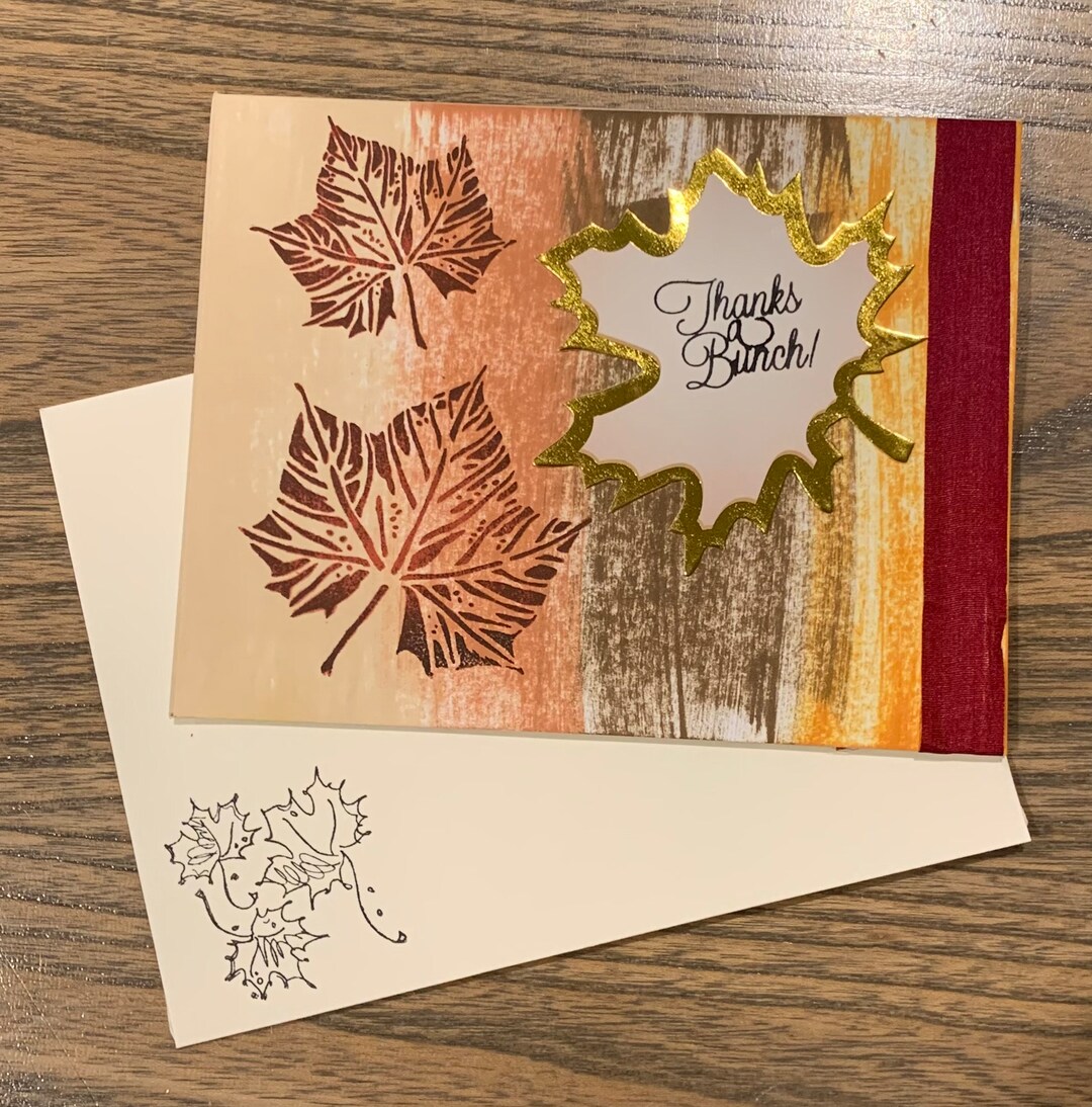 Fall Thank You Card/handmade Greeting Card - Etsy