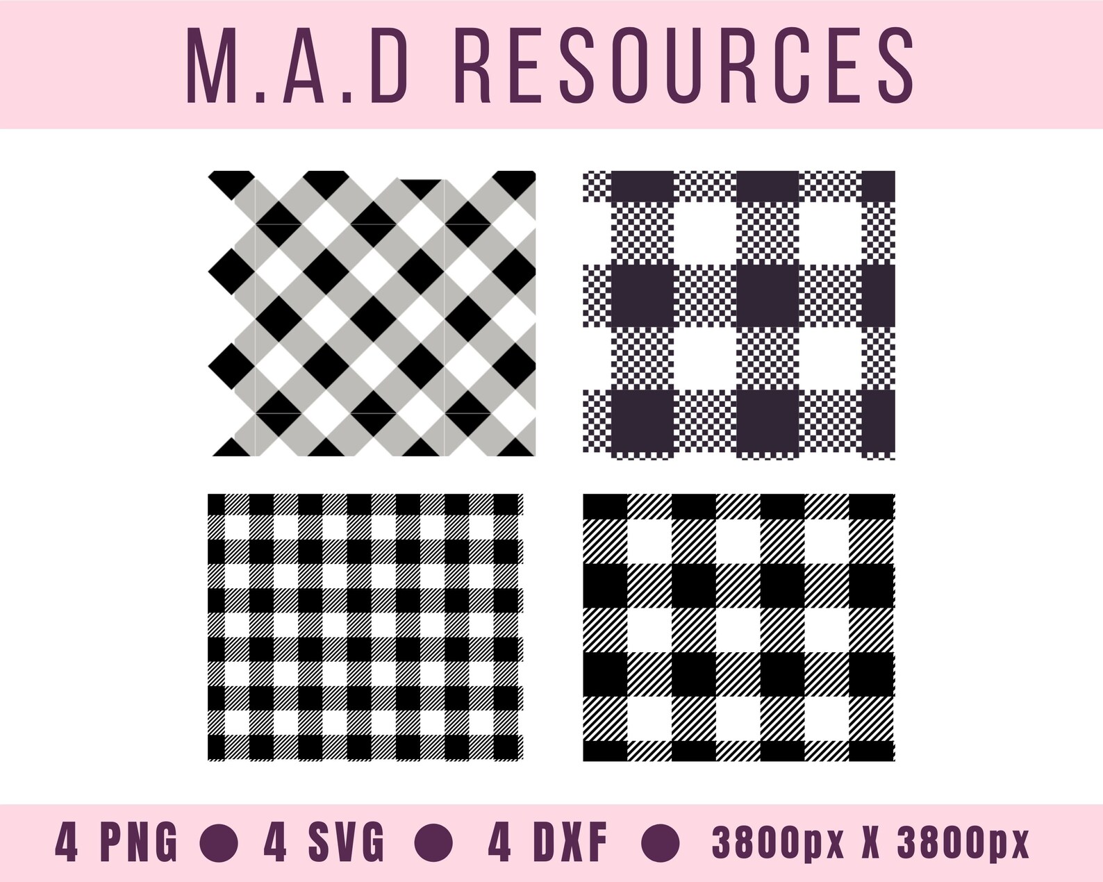 Black and White Plaid Template, White Diagonal Plaid SVG, Cricut ...