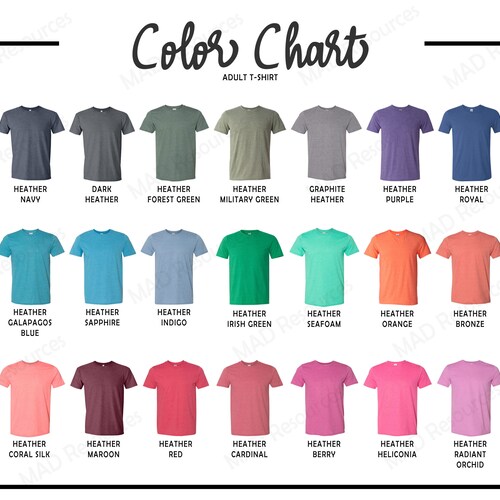 Gildan Softstyle Heather Colors G640 / Complete 21 Heather - Etsy