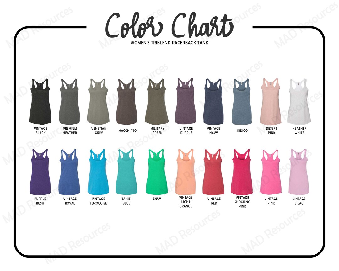 Next Level Color Chart Next Level 6733 Color Chart 2021 - Etsy