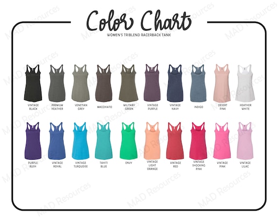 Next Level Color Chart Next Level 6733 Color Chart 2021 - Etsy