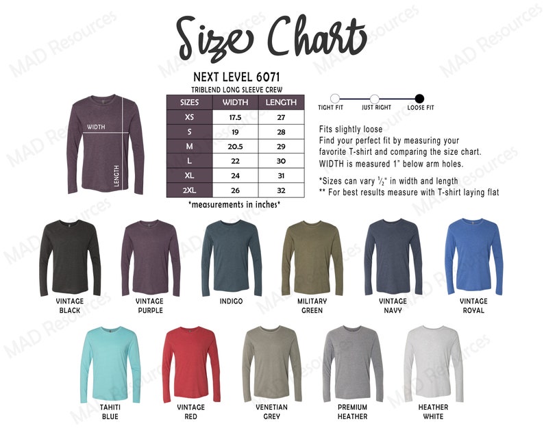 Art & Collectibles Digital Every Color Tshirt next level Color Chart ...