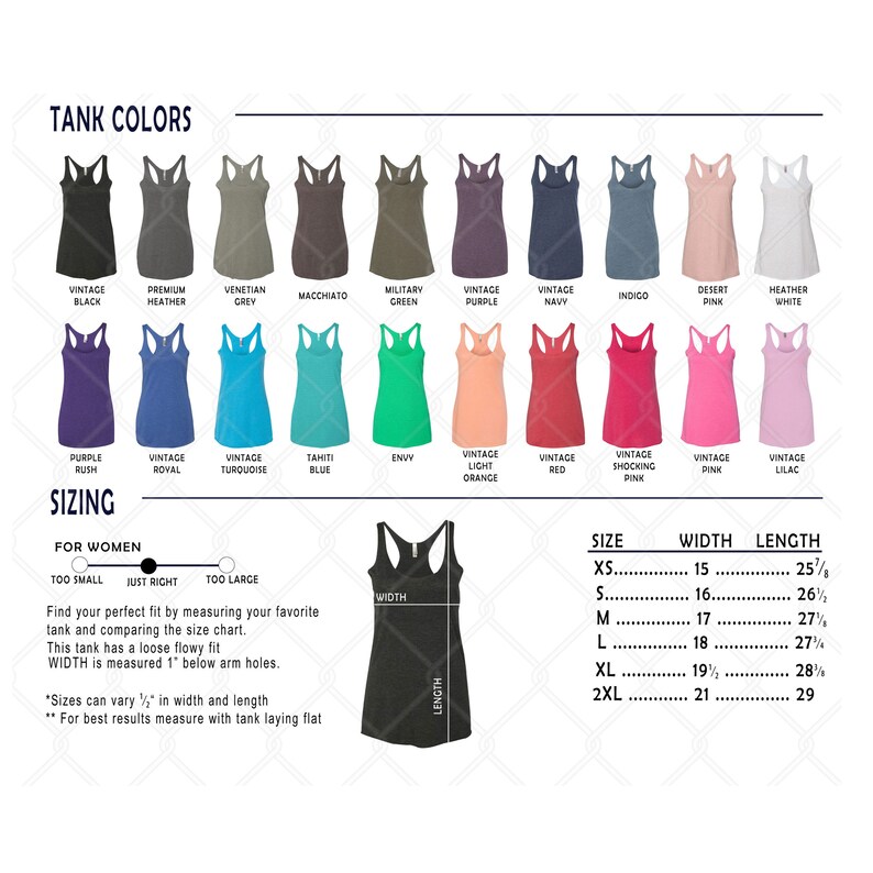 Next Level 6733 Size and Color Chart Next Level 6733 Size - Etsy