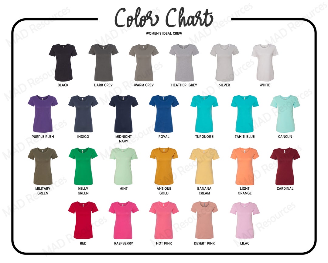 Next Level Color Chart Next Level 1510 Color Chart 2021 Next Level 1510 ...