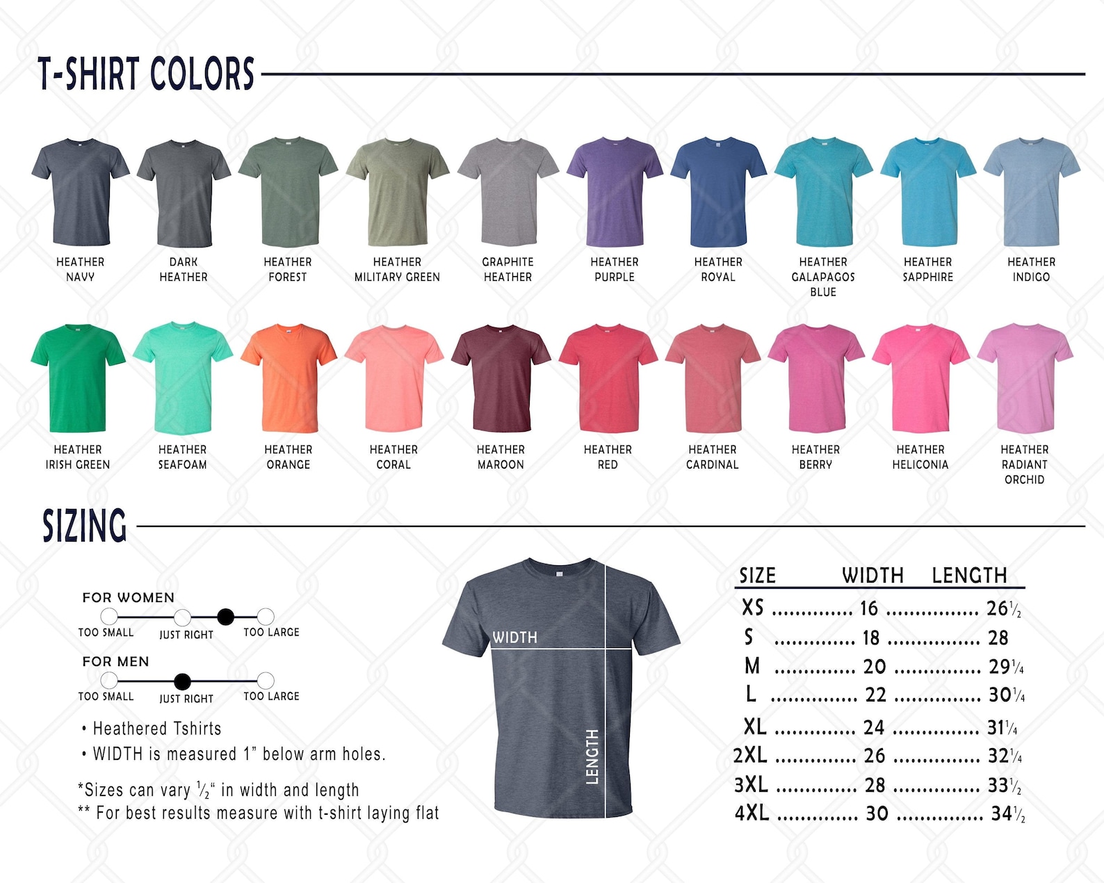 Every Heather Shirt Color Digital File All 20 Colors 2021 - Etsy