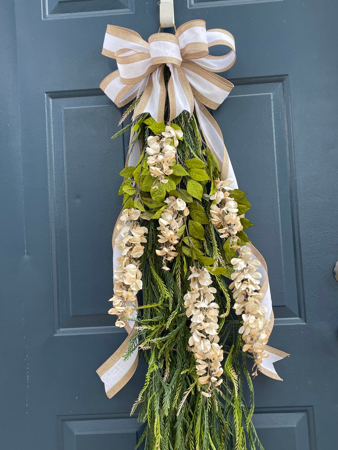 Extra Long Door Swag, Everyday Door Swag, Neutral Color Swag, Long Vine ...